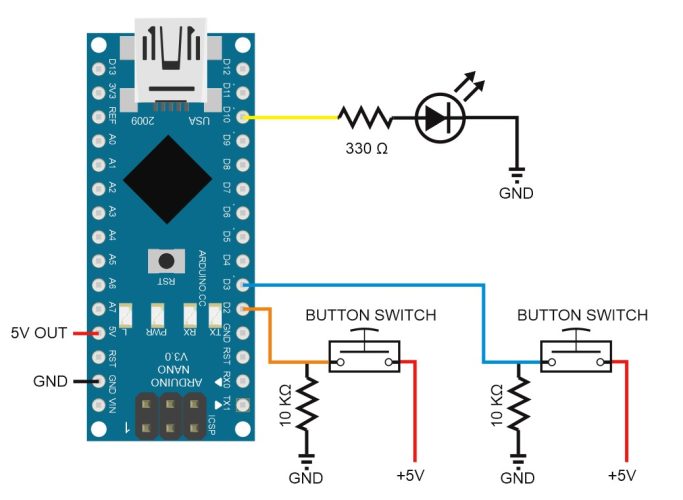 Switching Things On And Off With An Arduino: Flashing LED With Two ...