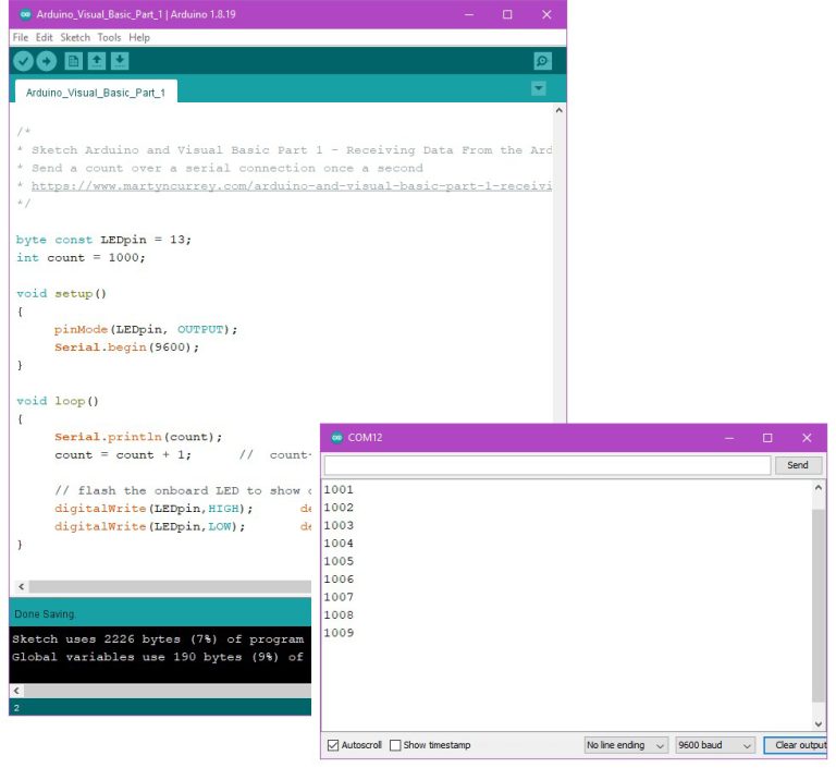 Arduino And Visual Basic Part 1 Receiving Data From The Arduino Martyn Currey