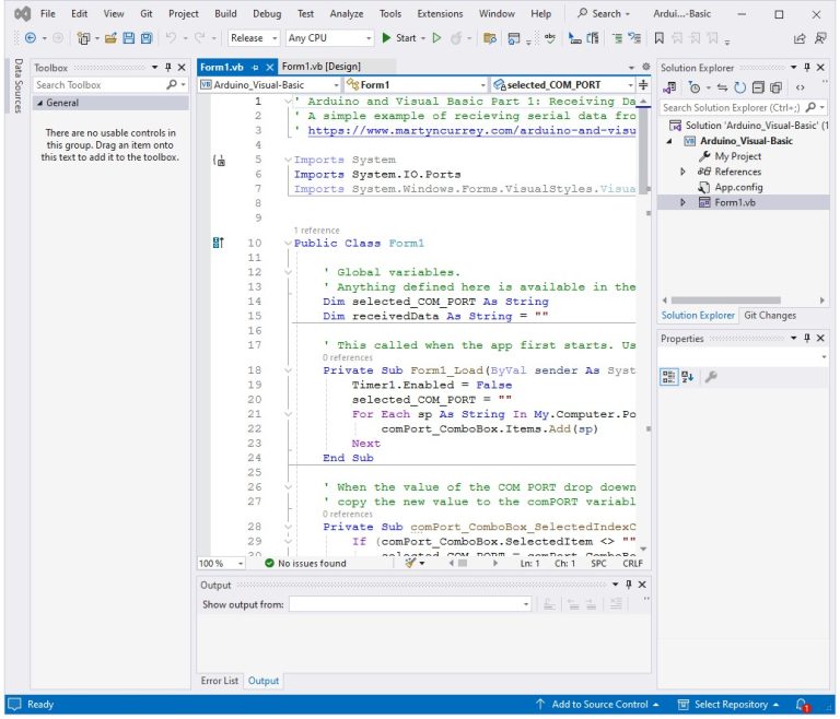 Arduino And Visual Basic Part 1 Receiving Data From The Arduino Martyn Currey